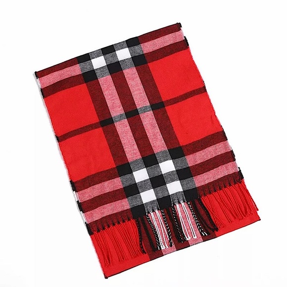 Accessories | New Red Classic Plaid Giant Check Scarf | Poshmark